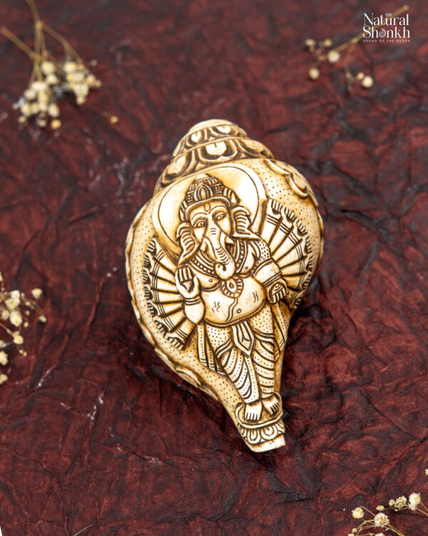 Ganesh Carved Shankh – The remover of obstacles and harbinger of new ...